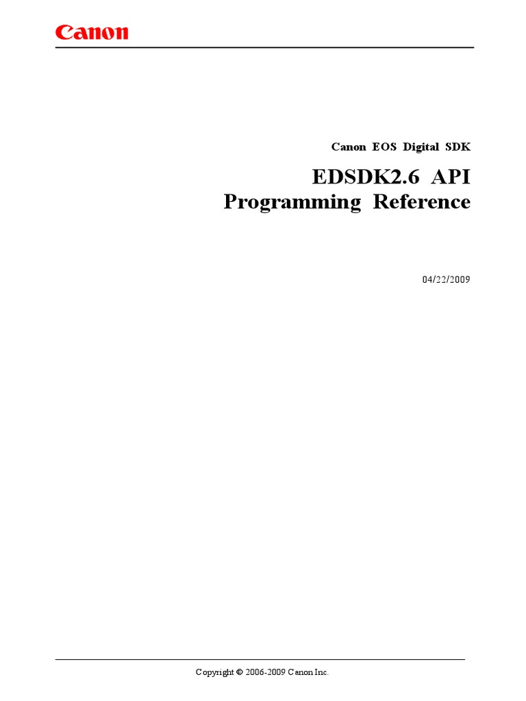 Edsdk Api | Download Free PDF | Library (Computing) | Canon Eos
