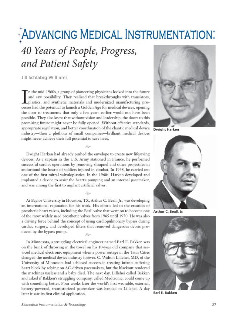 History of AAMI BIT Story | PDF | Biomedical Engineering | Medical Device