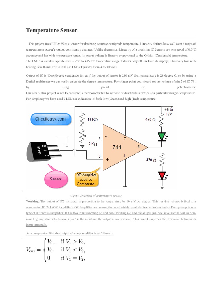 Temperature Sensor | PDF | Electrical Resistance And Conductance | Voltage