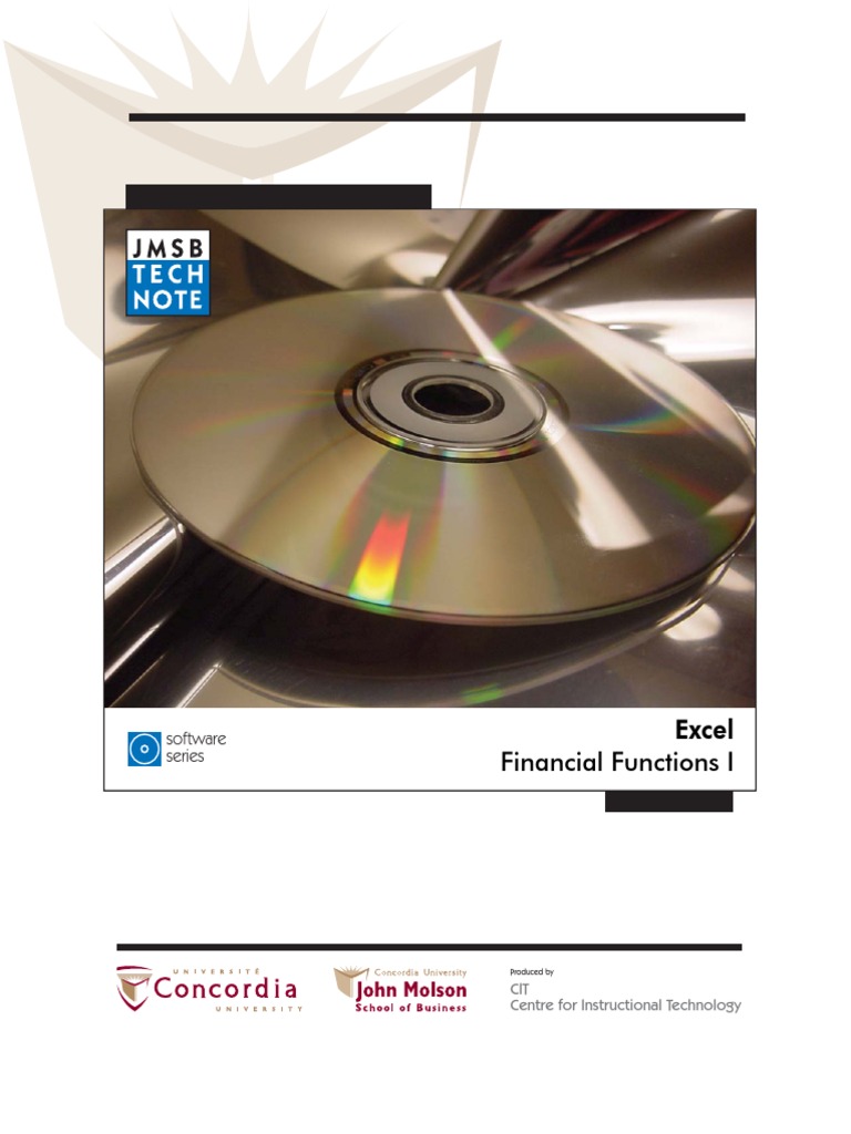 Excel Financial Functions I | PDF | Present Value | Time Value Of Money