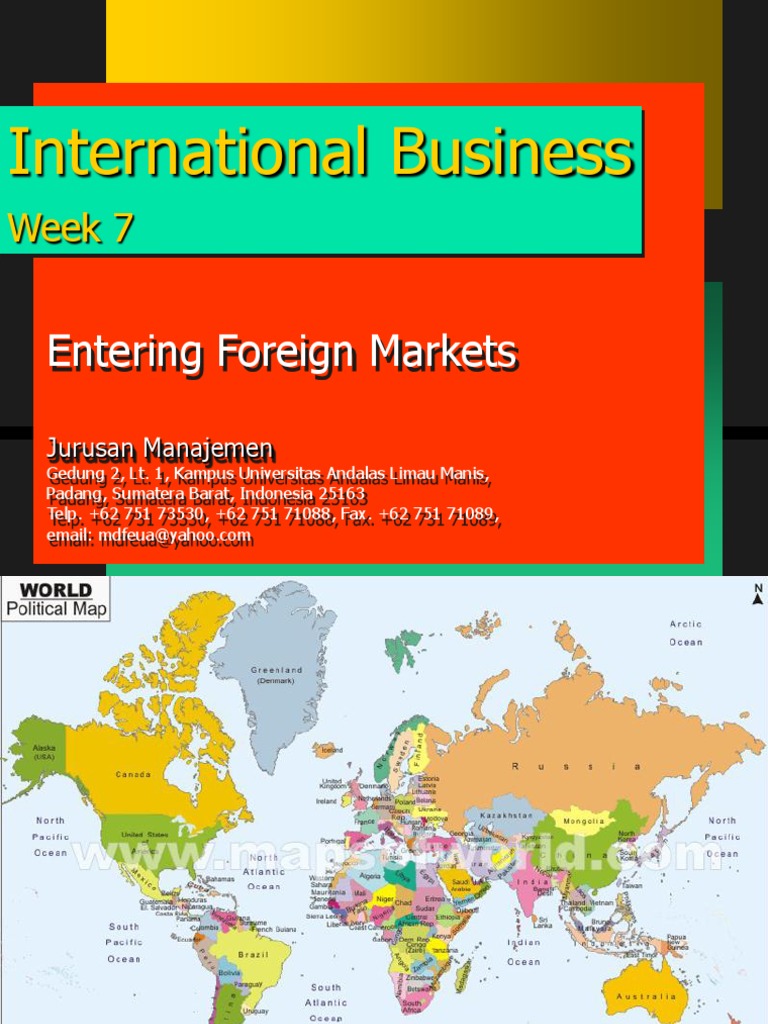Entering Foreign Market | PDF | Franchising | Business Economics