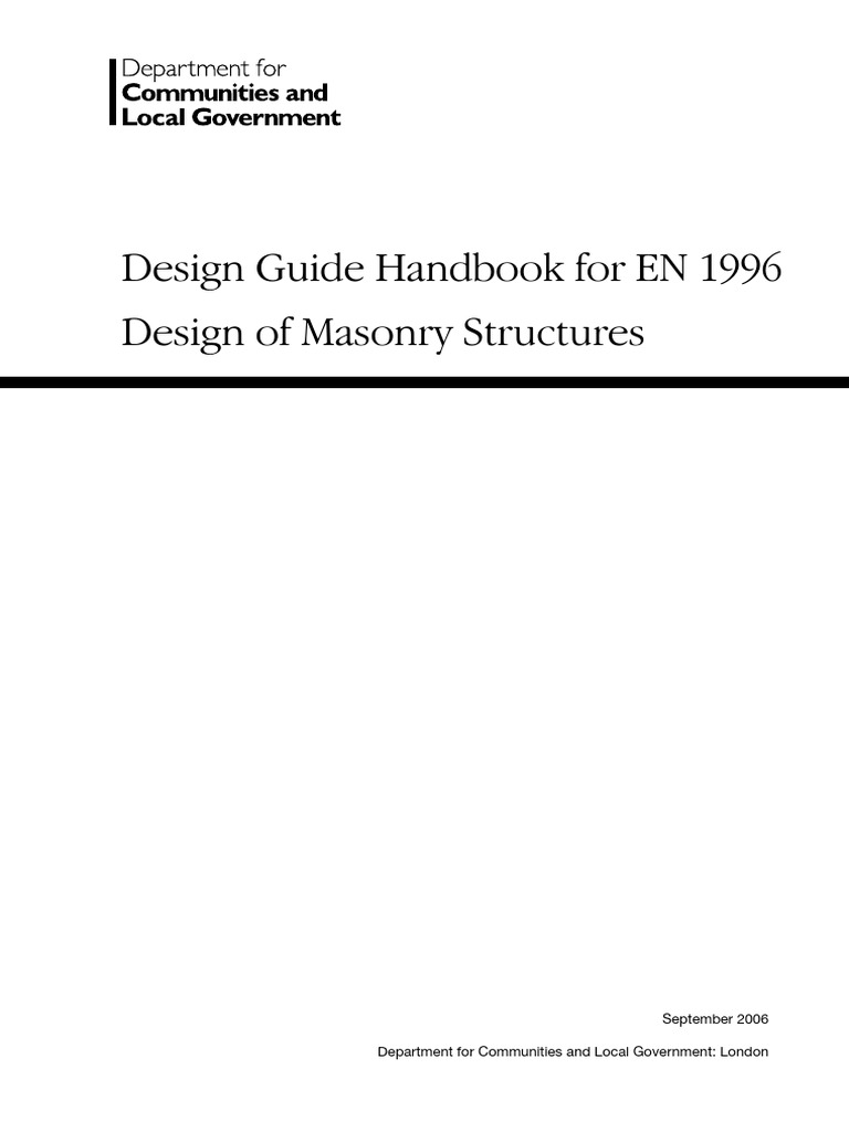 Design Guide Handbook For EN 1996 PDF | PDF