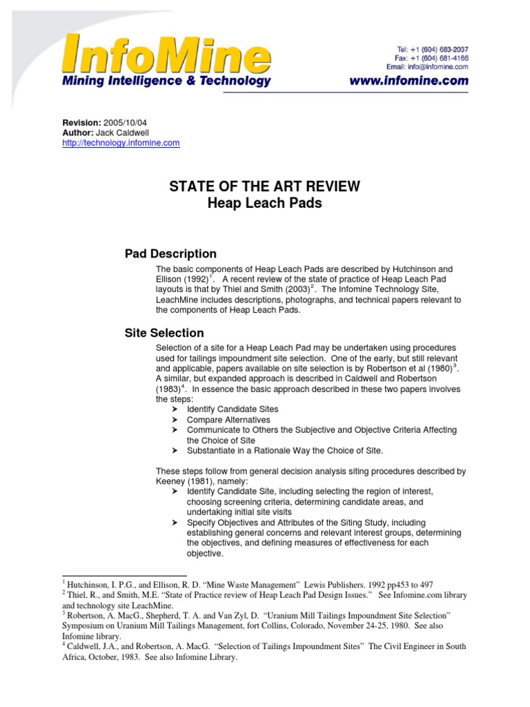 Heap Leach Design | PDF | Geotechnical Engineering | Surface Runoff