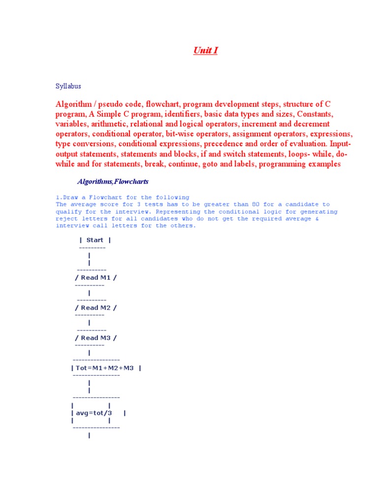 Unit I | PDF | Data Type | C (Programming Language)