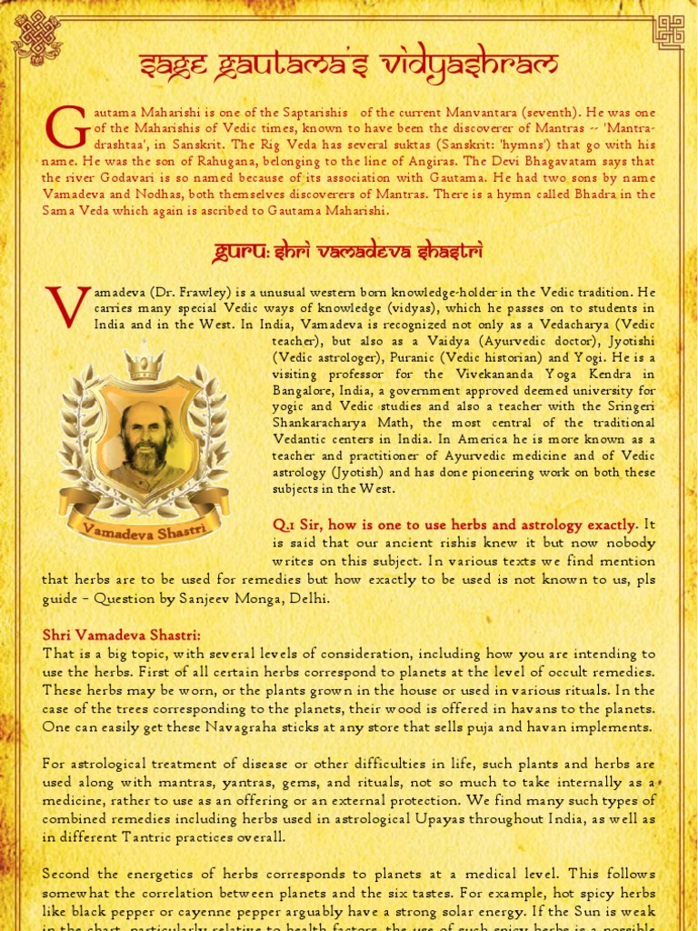 22B-Gautam Ashram-Vamadeva Shastri May | PDF | Tantra | Ayurveda