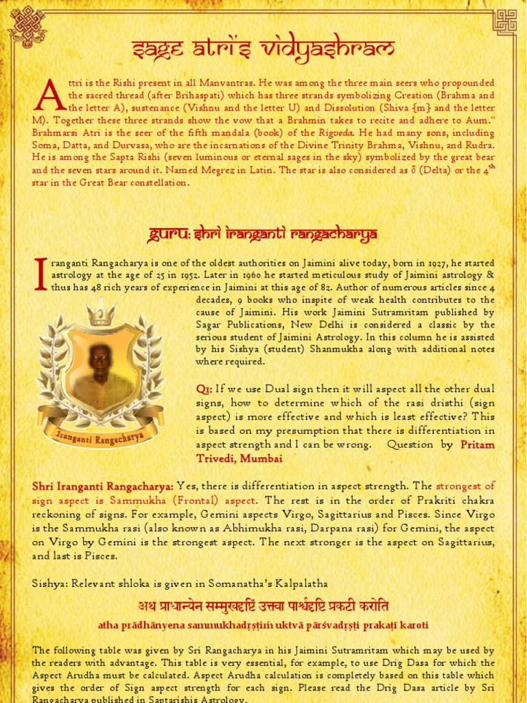Sage Atri and Jaimini Astrology Insights | PDF | Astrology | Esoteric ...