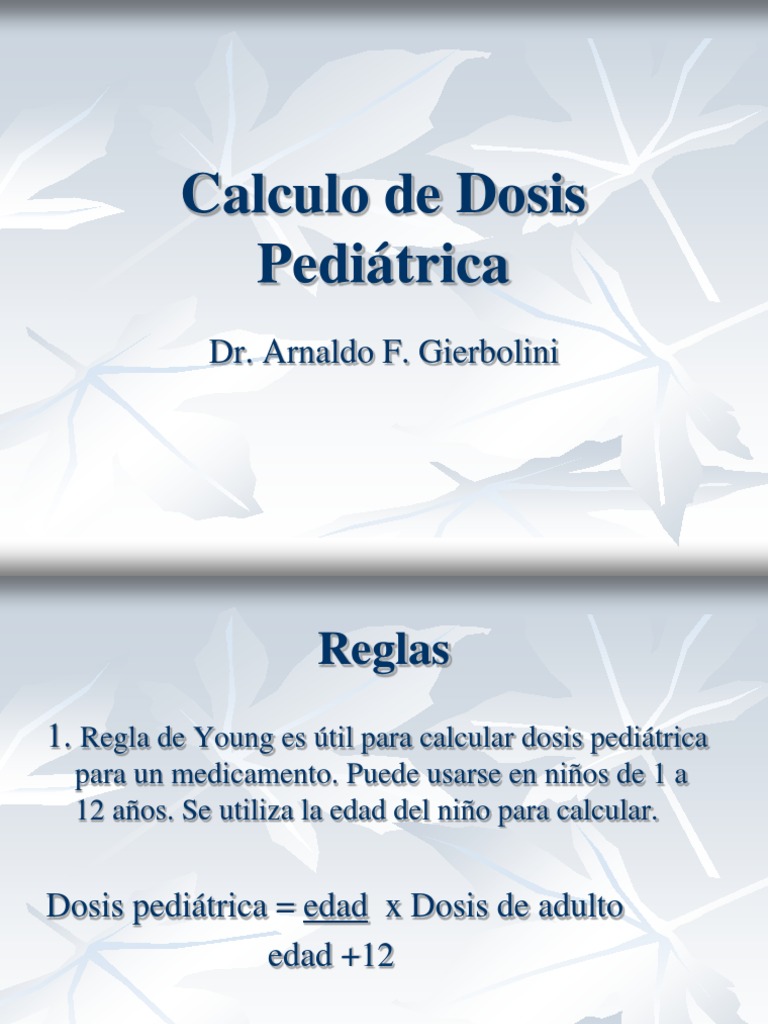 Calculo de Dosis Pediátrica | PDF