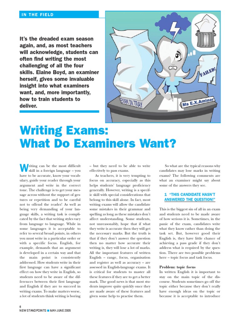Writing Exams: What Do Examiners Want?: in The Field | PDF | Test ...