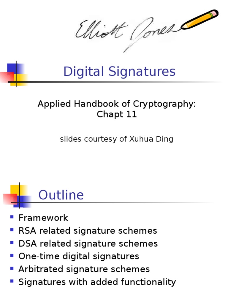 Digital Signatures: Applied Handbook of Cryptography: Chapt 11 | PDF