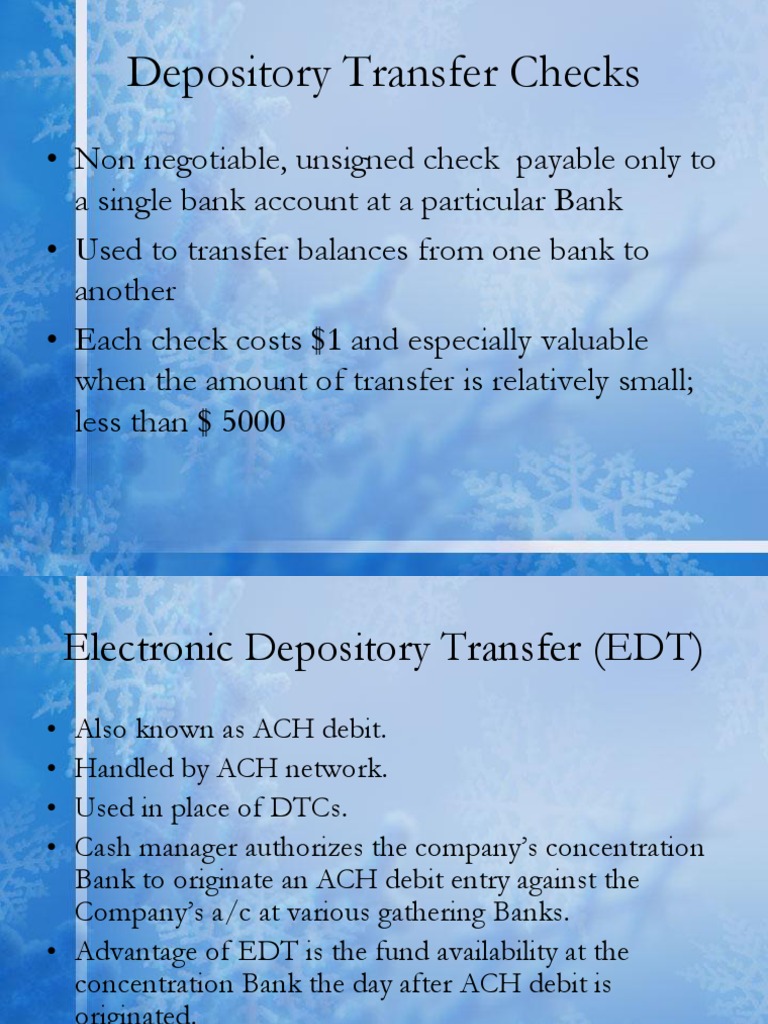 Ch10depository Transfer Checks | PDF | Cheque | Banks