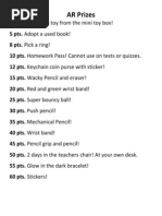 Class Dojo Rewards Chart | PDF