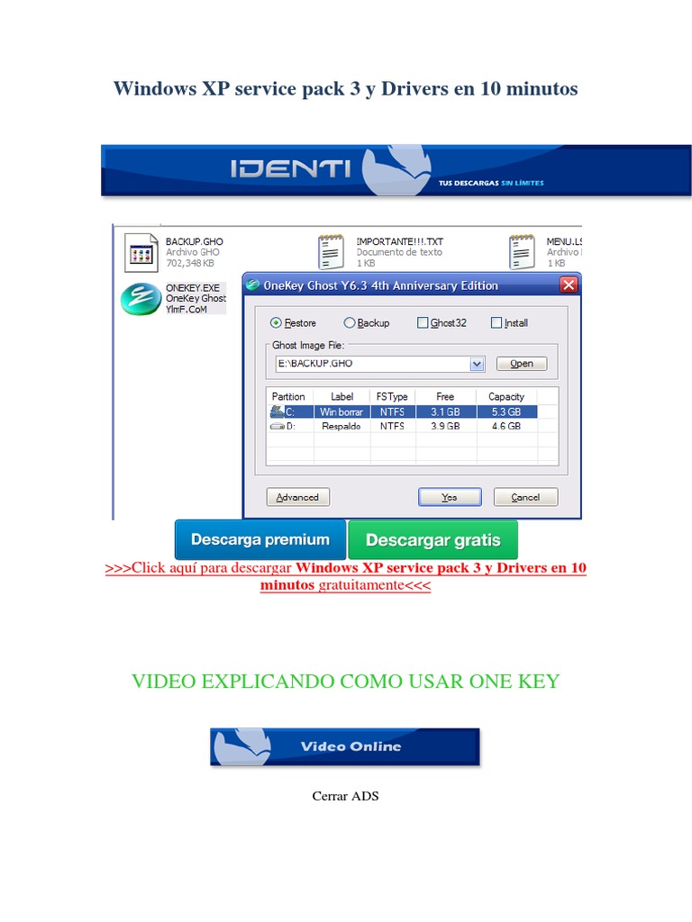 Windows XP Service Pack 3 y Drivers en 10 Minutos | PDF | Windows XP ...