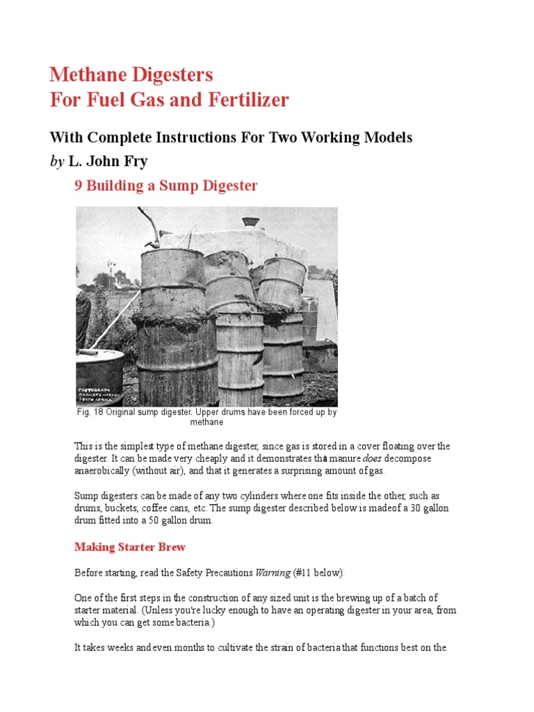Building a Simple Sump Digester: Instructions for Constructing and ...