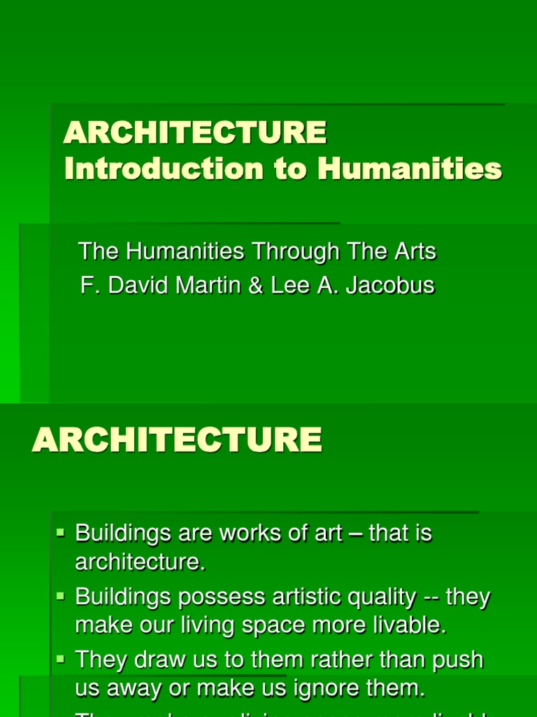 ARCHITECTURE Introduction To Humanities | PDF | Architect | Sky