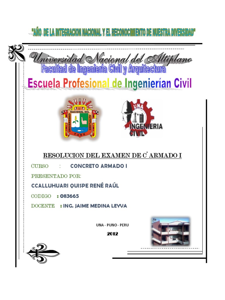 Resol Del Exam de Concreto Armado I | PDF
