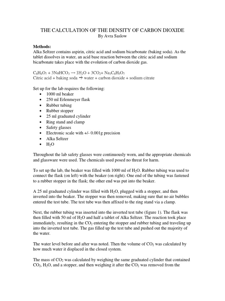 Final - The Calculation of The Density of Carbon Dioxide | PDF ...