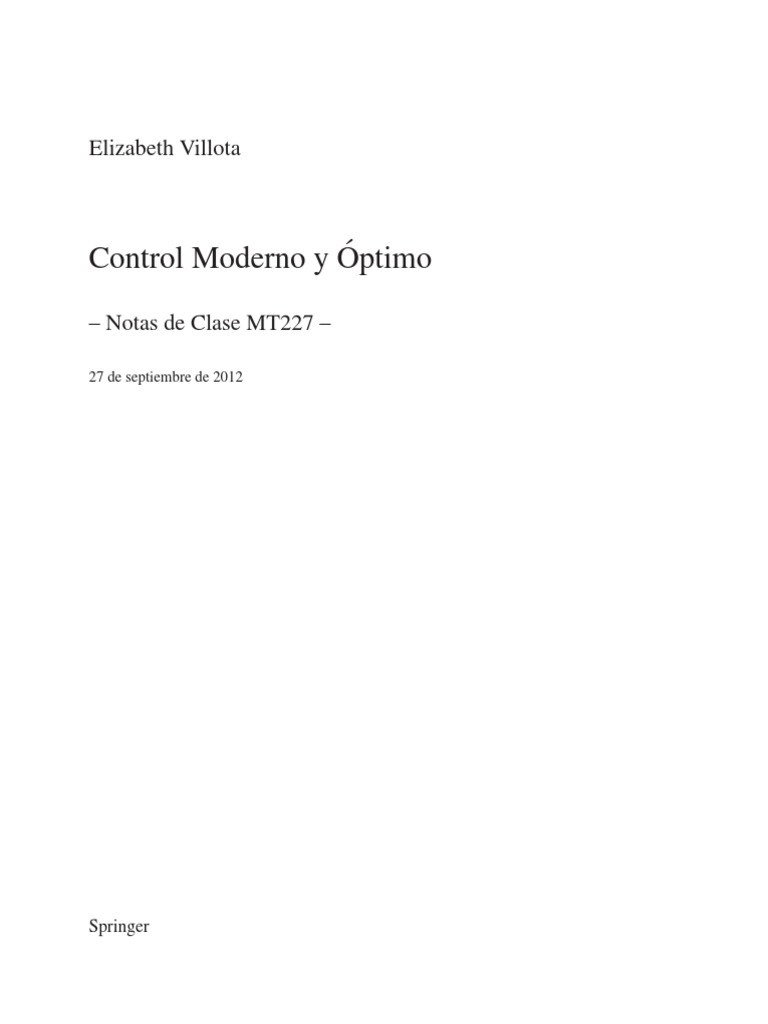 Control Moderno y Optimo | PDF | Sistema de control | Matriz (Matemáticas)