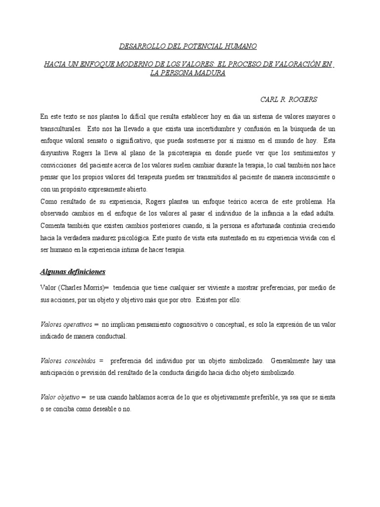 El Proceso Valorativo | PDF | Psicoterapia | Adultos