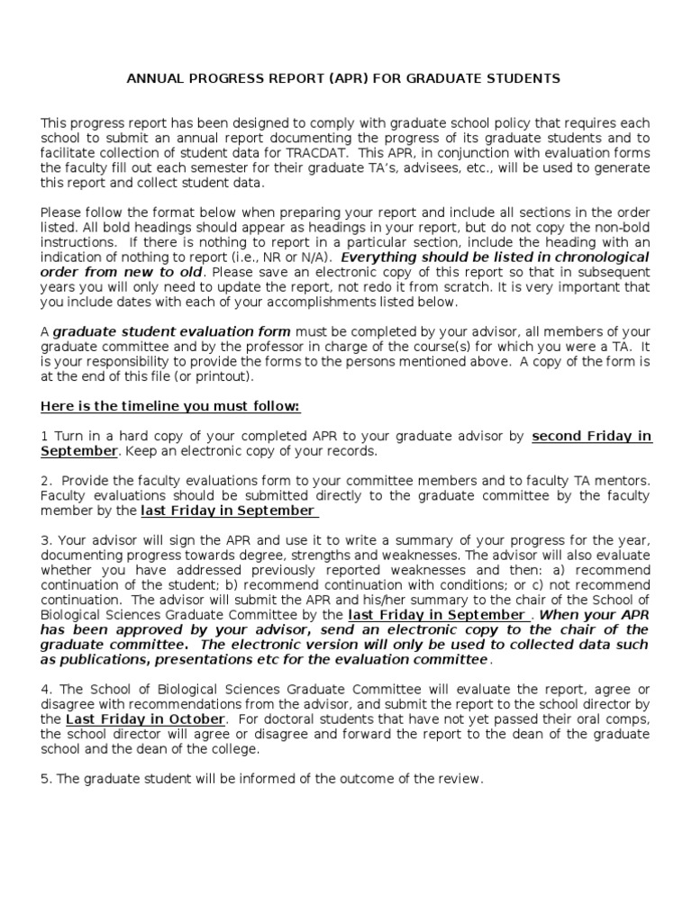 2011 08 Grad Annual Progress Report | PDF | Thesis | Graduate School