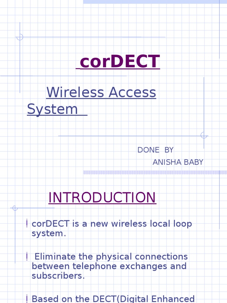Cordect: Wireless Access System | PDF | Telecommunications | Information And Communications ...