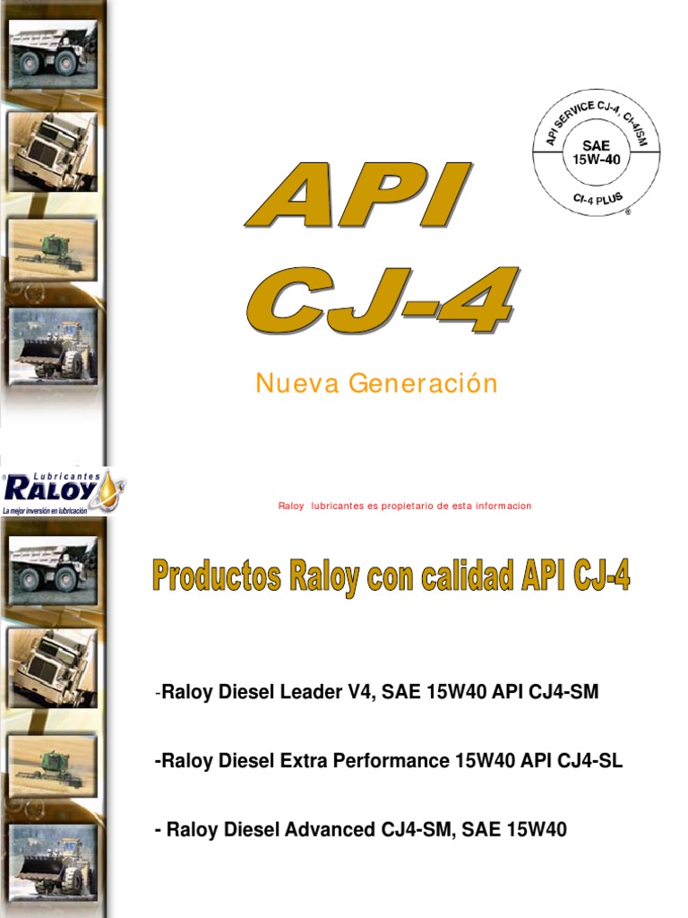 Aceite API Cj-4 | PDF | Motor diesel | Lubricante