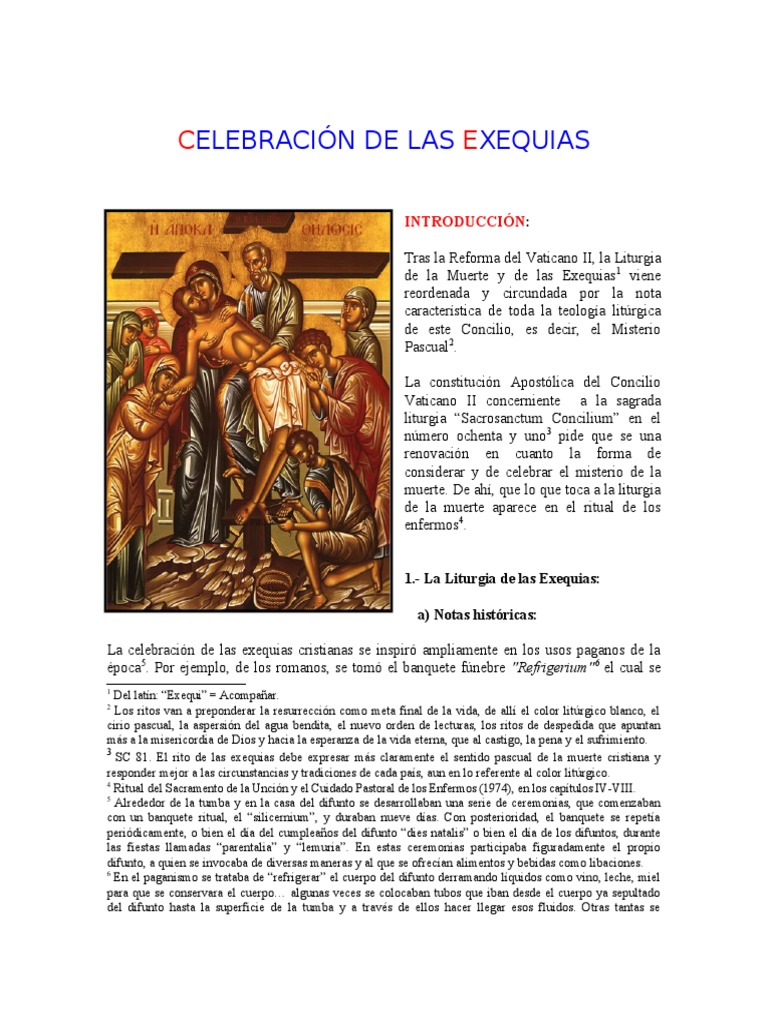 Ritual de La Celebracion de Exequias | Cementerio | Misa (liturgia ...
