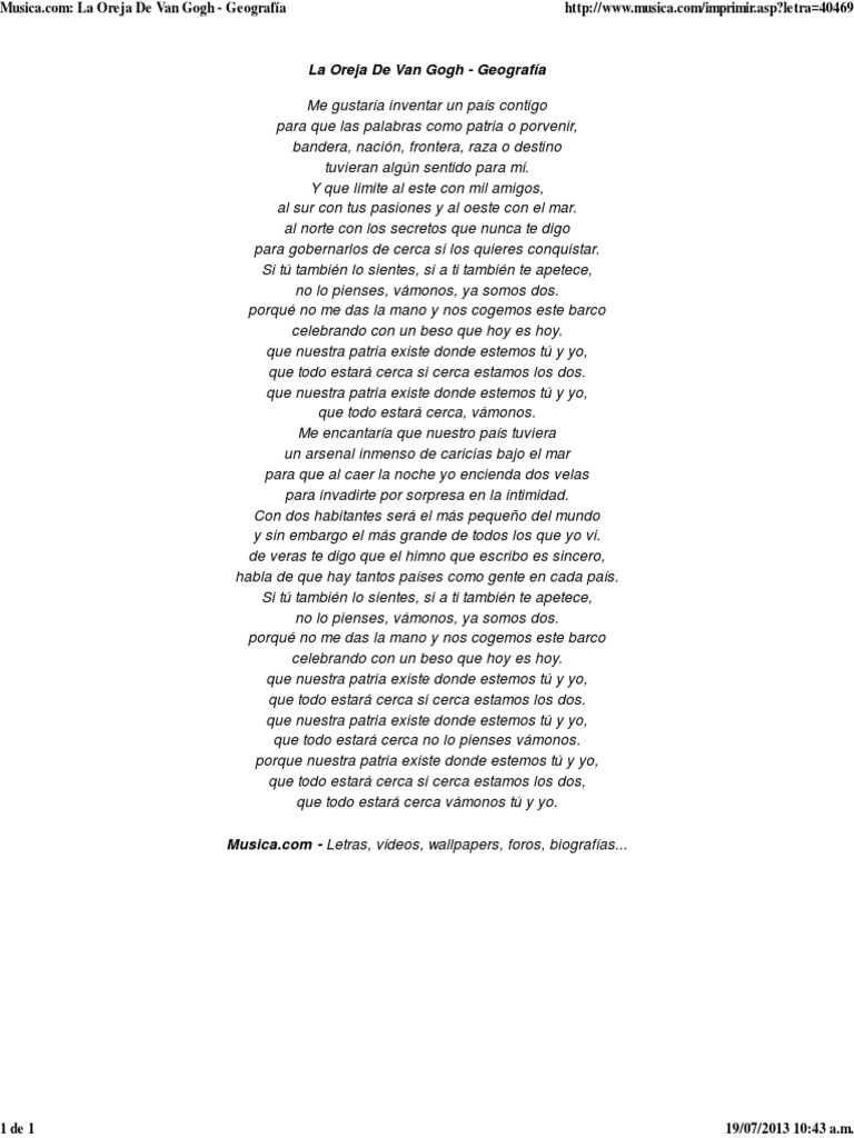 La Oreja de Van Gogh - Geografía | PDF