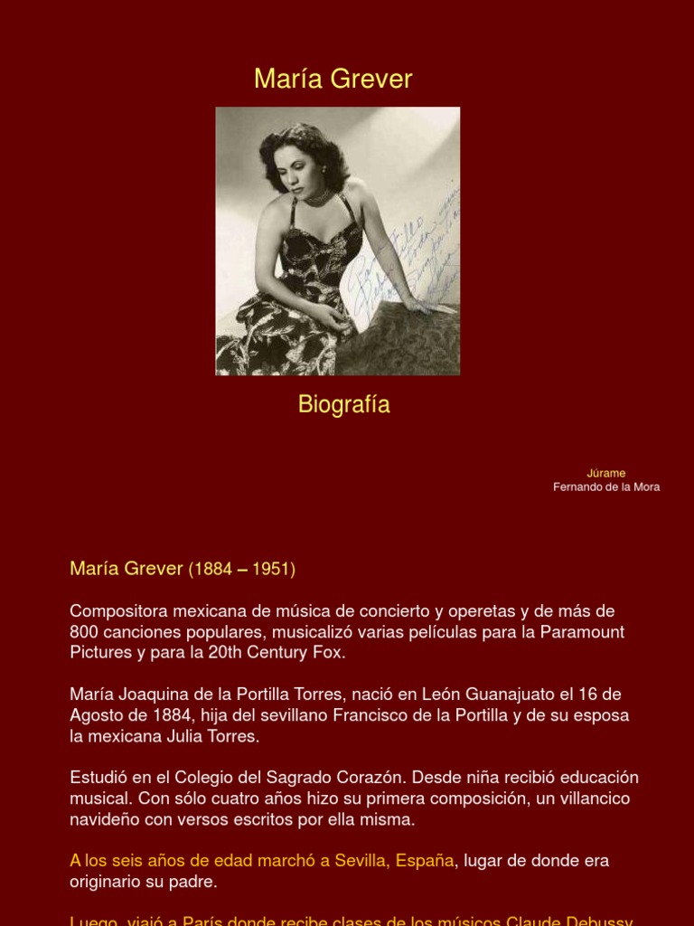 Maria Grever - Biografia y Musica | PDF | Las artes escénicas | Personas