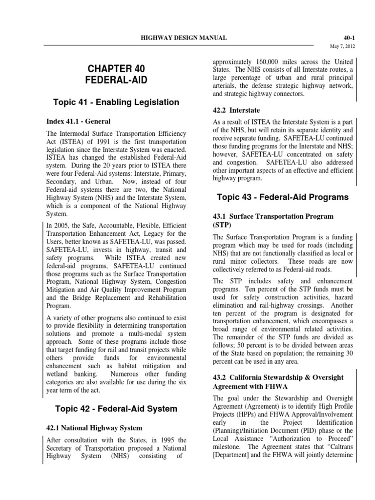 HDM 40 - 2012 | PDF | Federal Highway Administration | Highway
