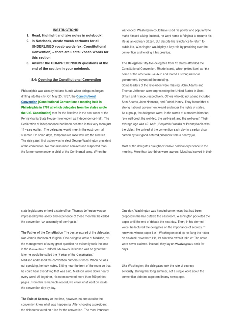 Secrecy and Debate at the Convention | PDF | Constitutional Convention ...