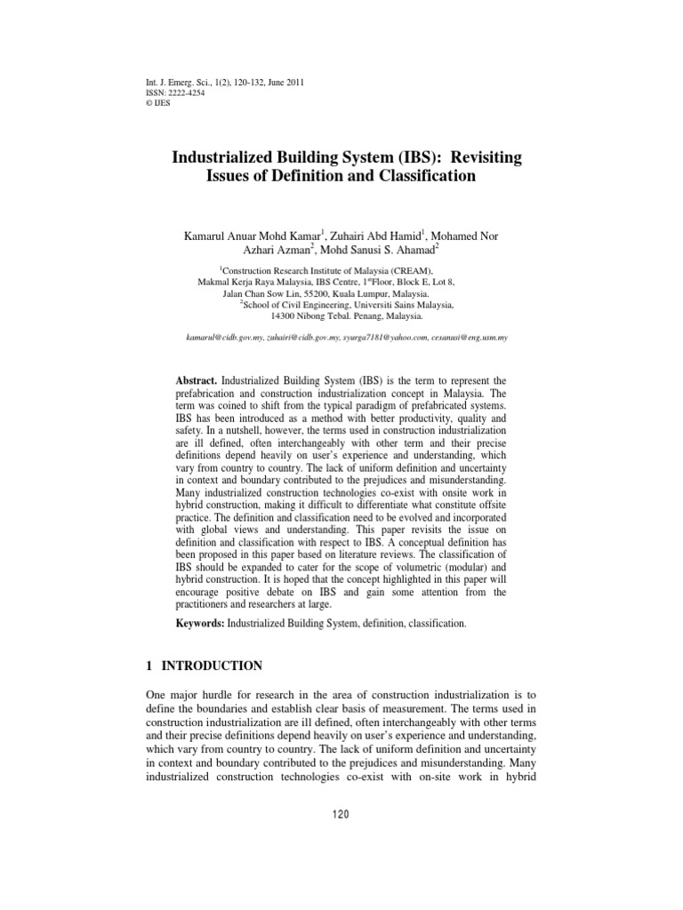 Industrialized Building System (IBS) | PDF | Precast Concrete | Mass ...