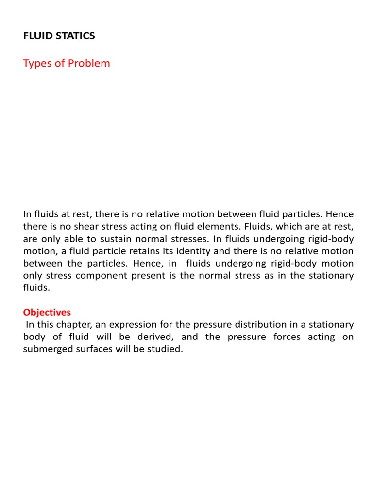 MM301 2 Fluid Statics-Updated | PDF | Buoyancy | Pressure