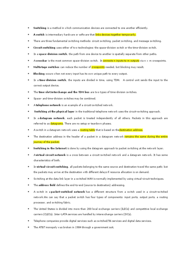 Switching | PDF | Packet Switching | Network Packet