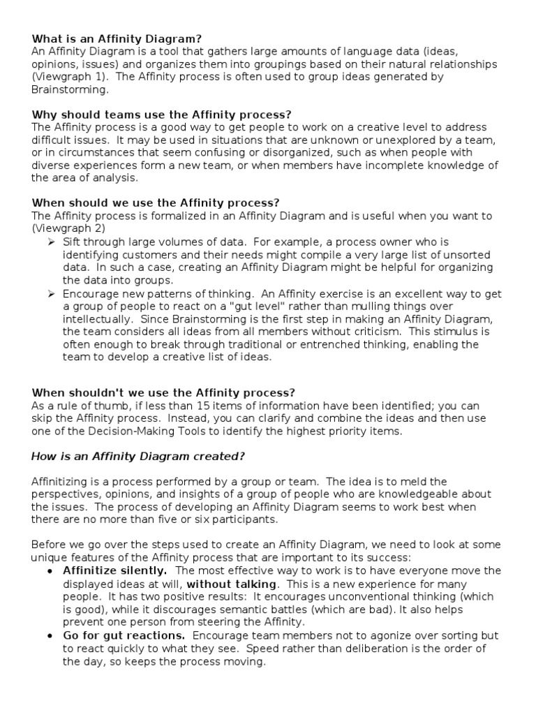 Understanding Affinity Diagrams | PDF | Cognitive Science | Business