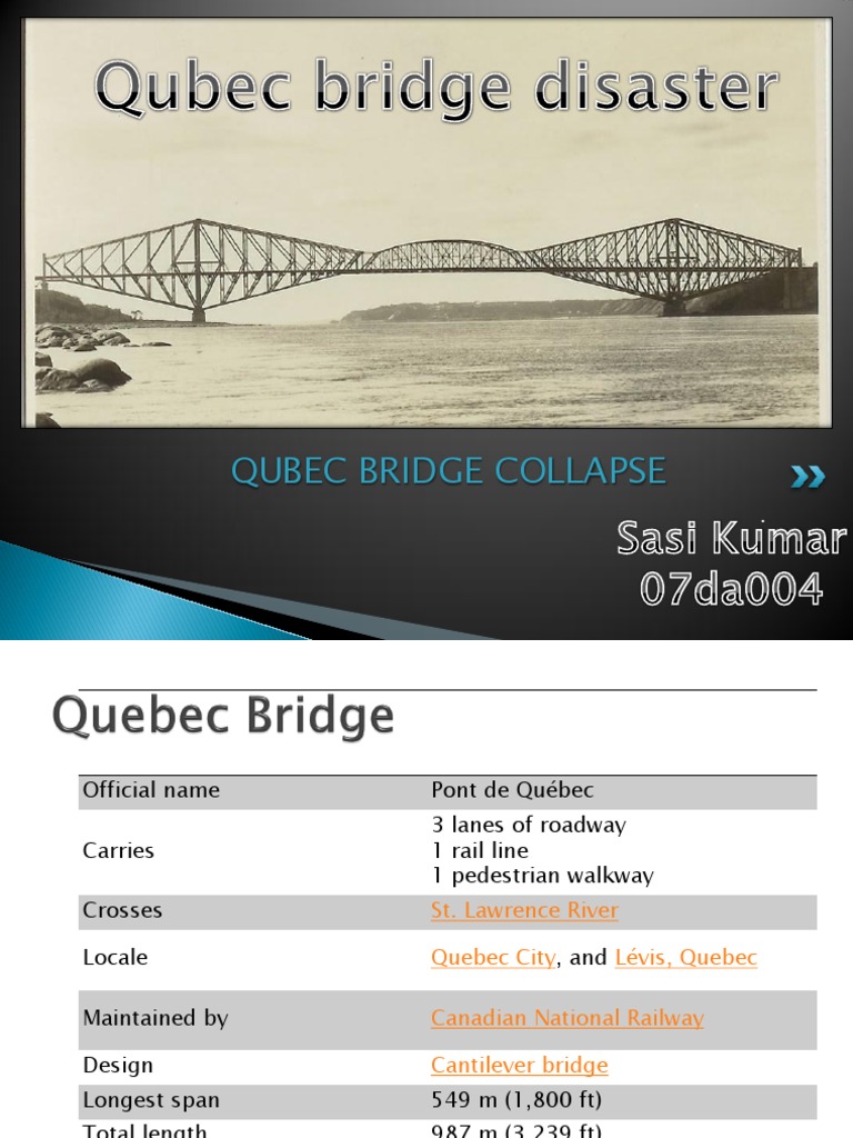 Quebec Bridge Collapse Analysis | PDF | Structural Engineering | Industries