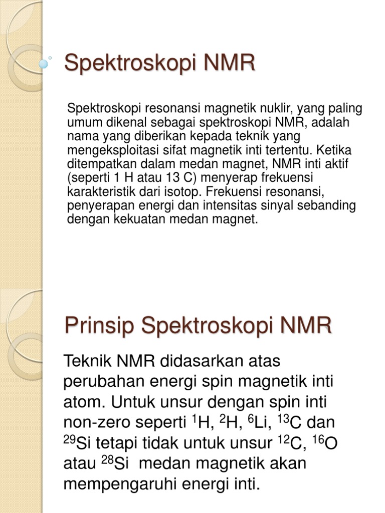 Spektroskopi NMR, Massa, XPS | PDF