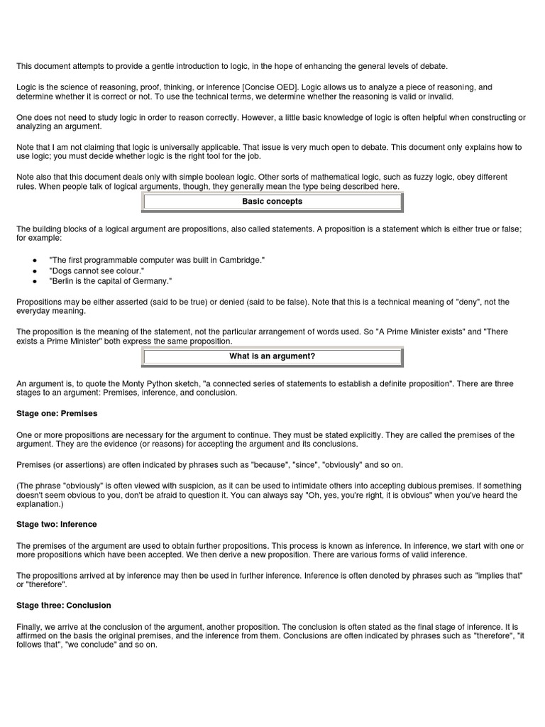 Basic Concepts | Download Free PDF | Validity | Argument