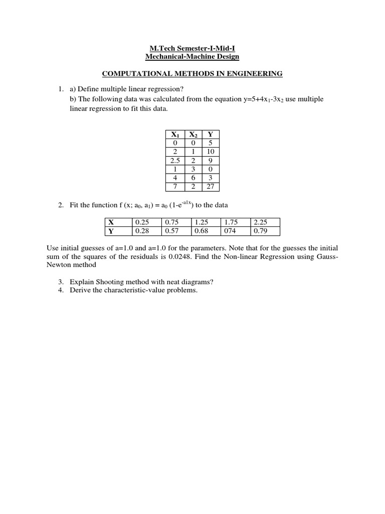 M.tech Sem 1-Mid-1 Question Papers | PDF | Stress (Mechanics) | Stiffness