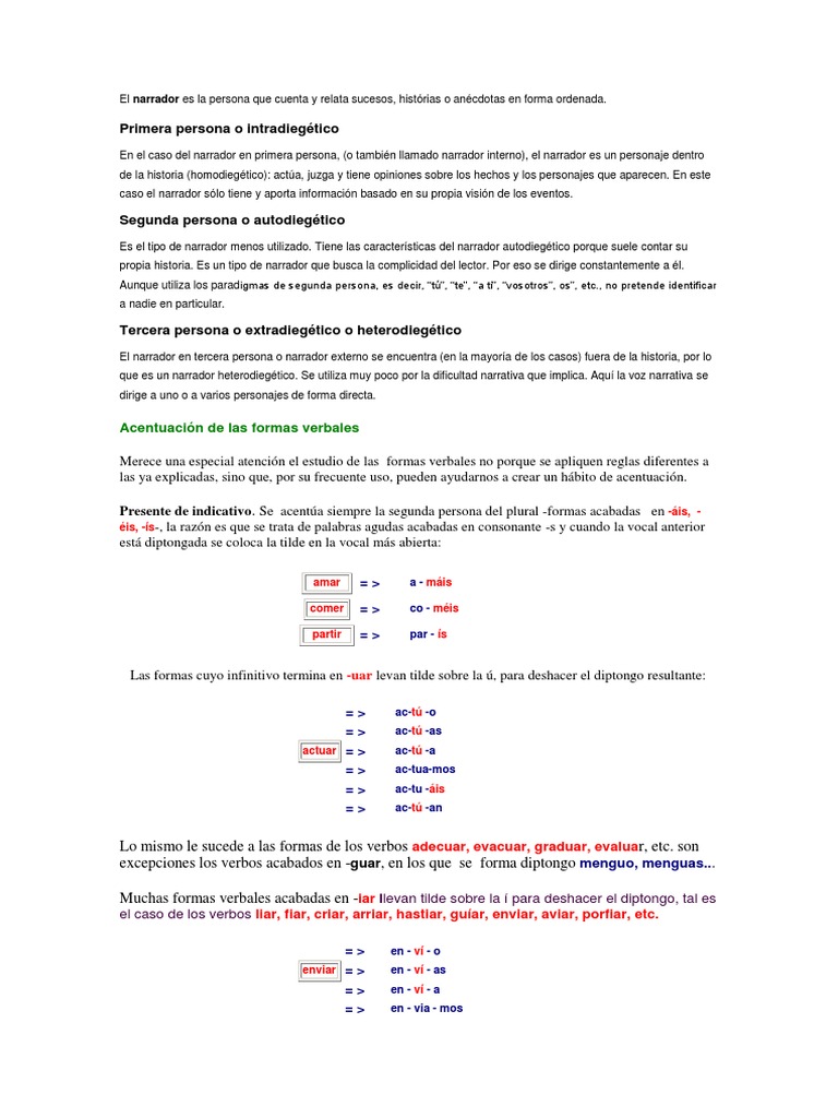 Reglas Del Acento | PDF | Narración | Morfología