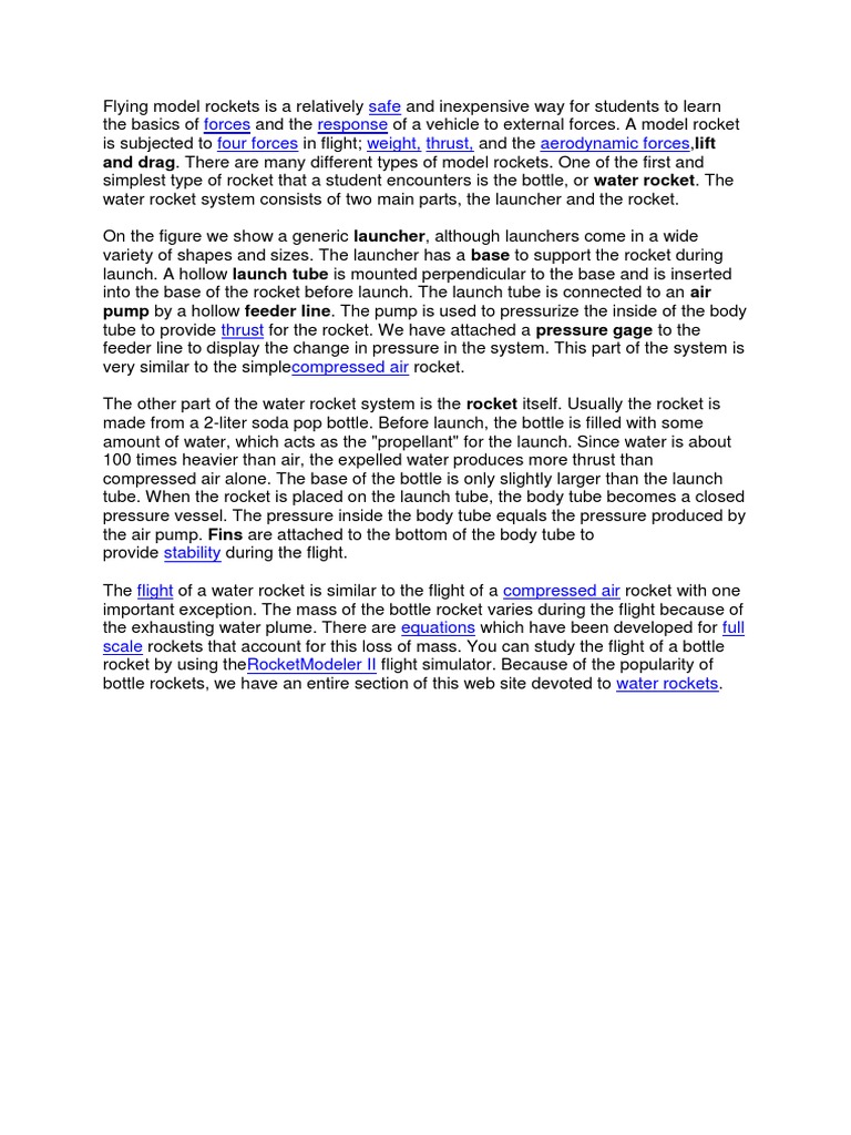 And Drag. There Are Many Different Types of Model Rockets. One of The ...