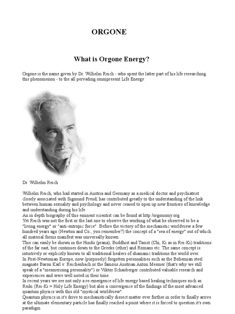 Orgone Energy | Quantum Mechanics | Wilhelm Reich