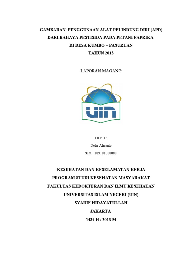 Magang - K3 UIN Jakarta | PDF | Sains & Matematika