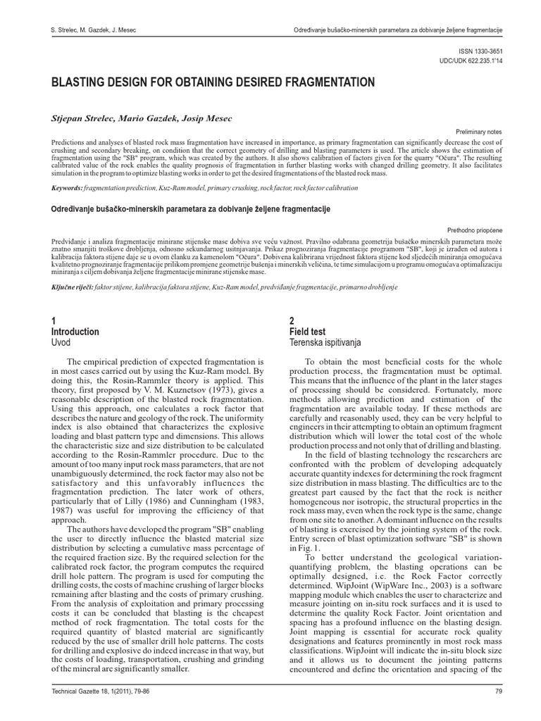 Blasting Design Desired Fragmentation | Download Free PDF | Explosive ...