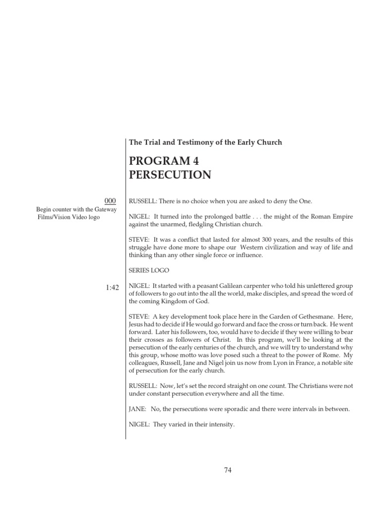 04 Persecution-The Trial and Testimony of The Early Church, Part 4 ...
