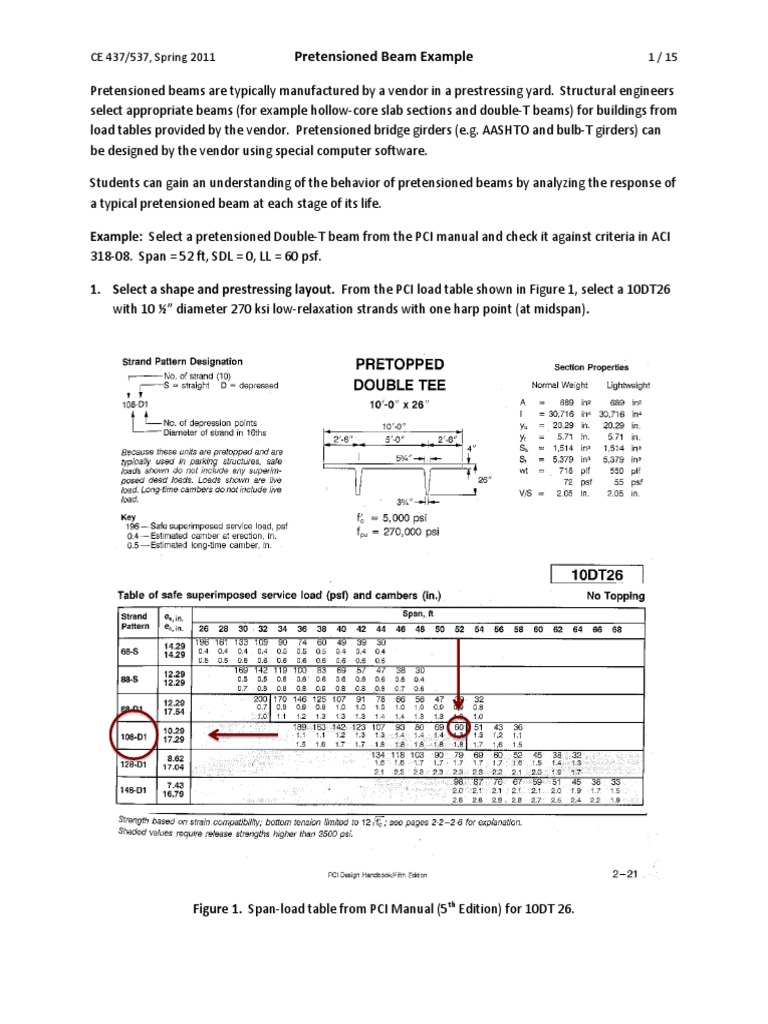 Pretensioned Beam Analysis Guide | PDF | Beam (Structure) | Prestressed ...
