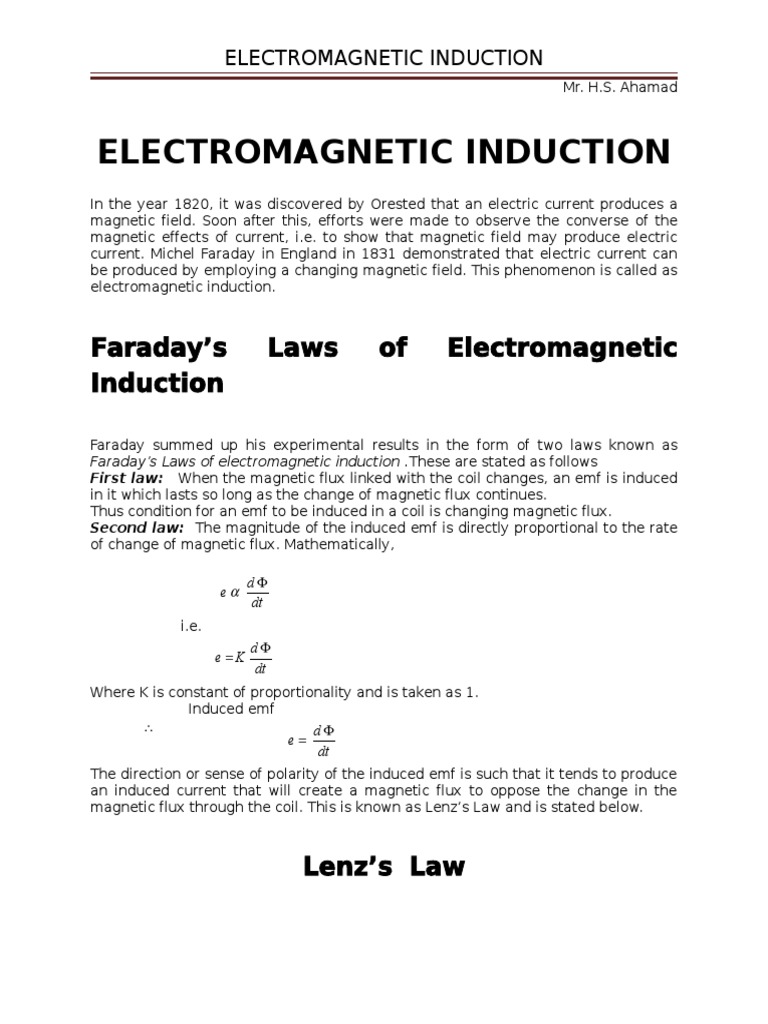 Understanding Electromagnetic Induction | PDF | Inductor | Inductance