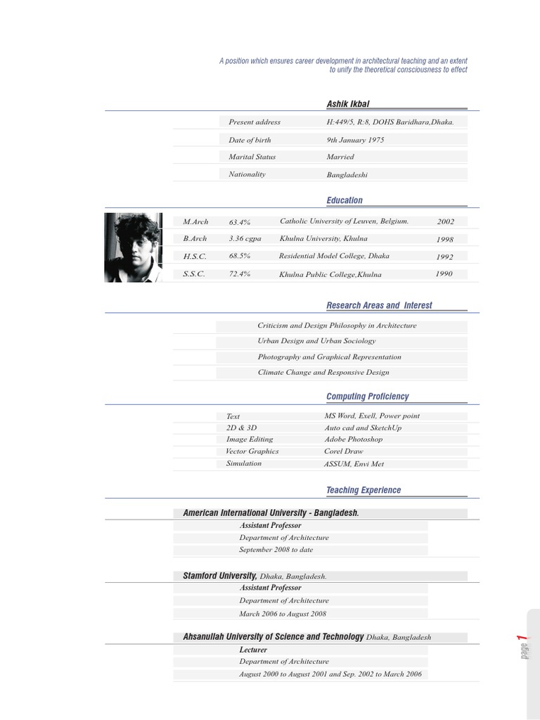 ASHIK CV | PDF | Architect | Graphics