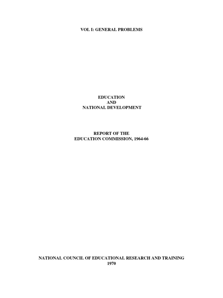 Kothari Commission Report On Education System of India | PDF | Social ...