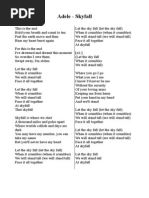 Skyfall Lyrics by Adele | PDF