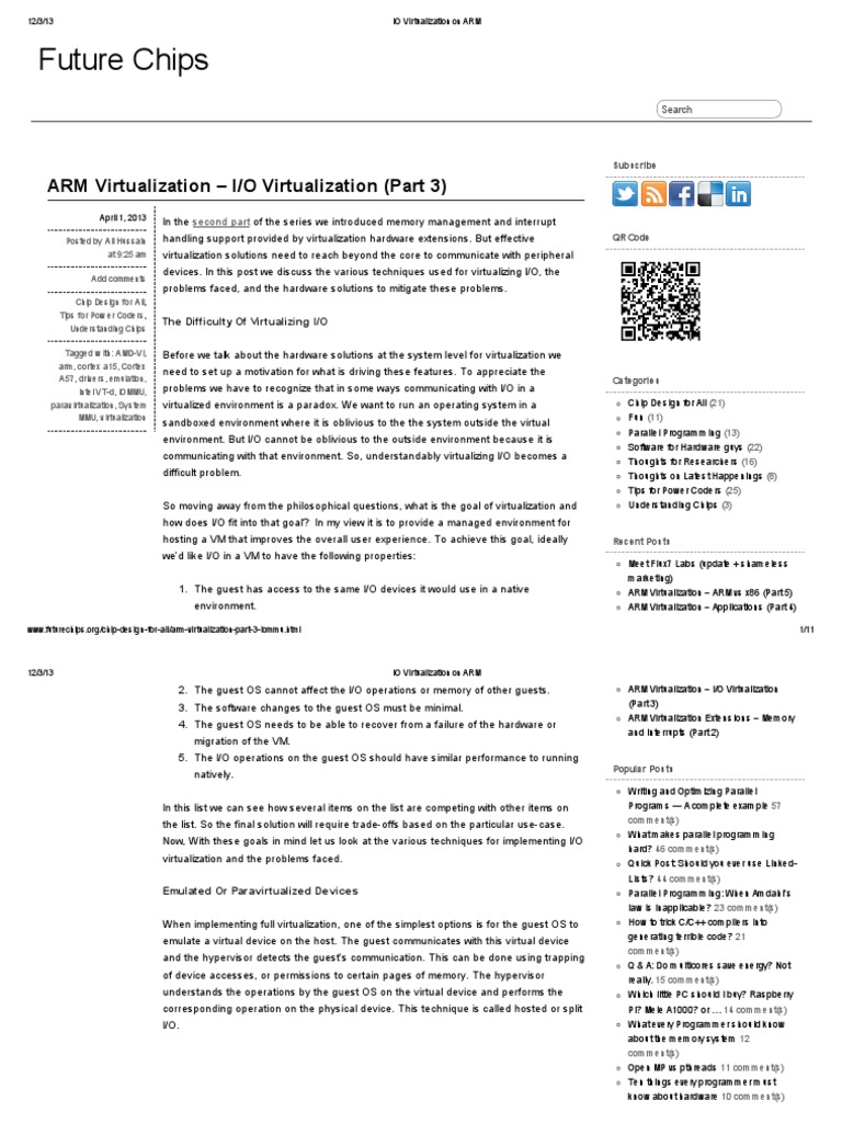 IO Virtualization On ARM - Part3 | PDF | Virtualization | Operating System